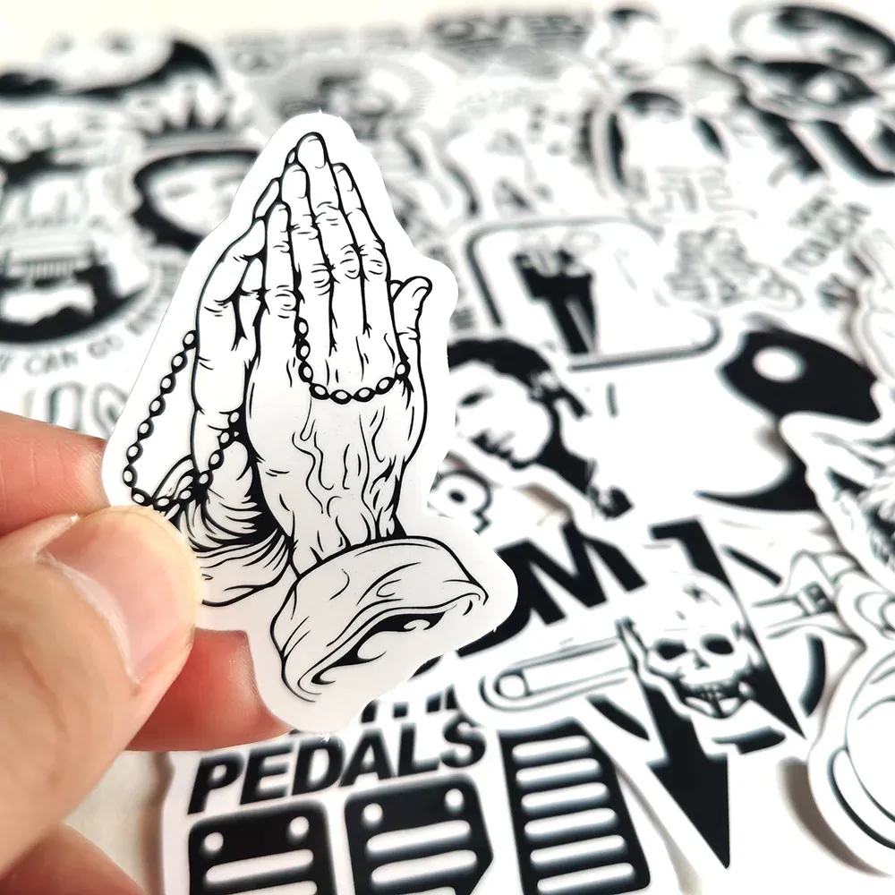 DHgate.com:50pcs Funny Black White Stickers Laptop Skateboard Car ...