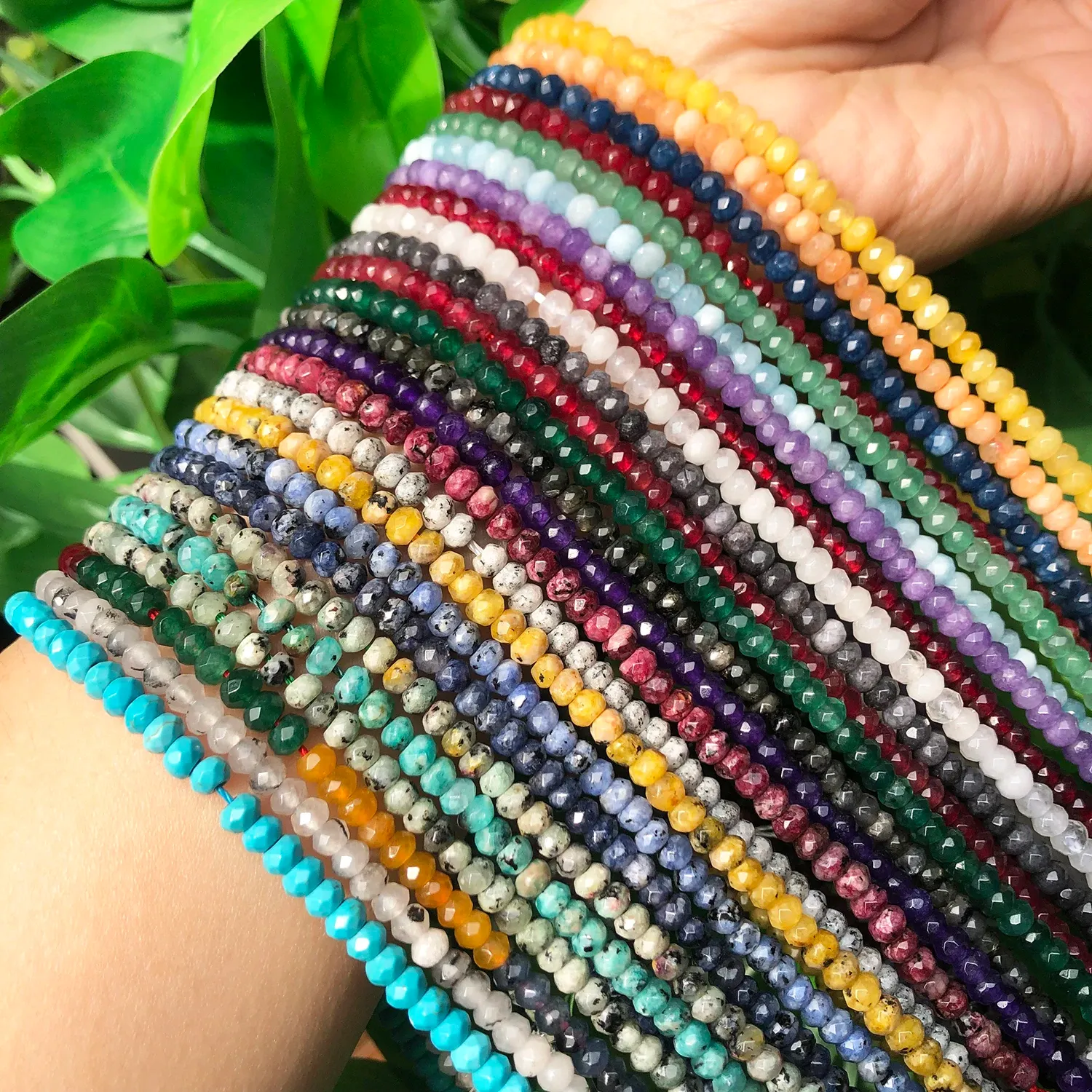 DHgate.com:3x5mm Faceted Natural Rondelle Stone Beads, DIY Jewelry ...