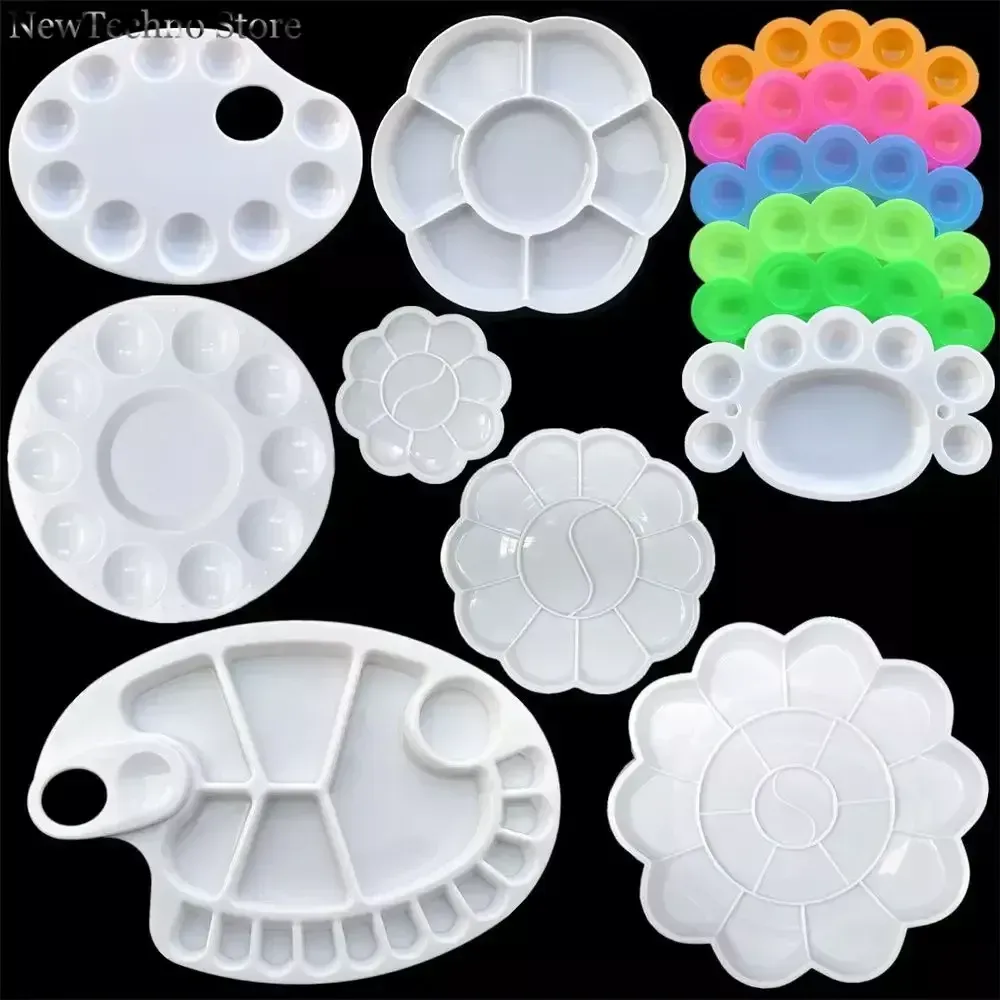 White Art Paint Tray: Plastic Watercolor Palette, Round Paint Palette ...