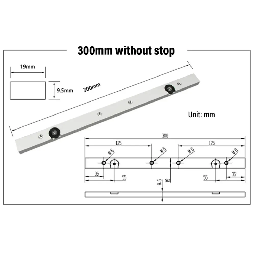 300 / 450 / 650mm Miter Bar Aluminum Slider Table Saw Gauge Rod ...