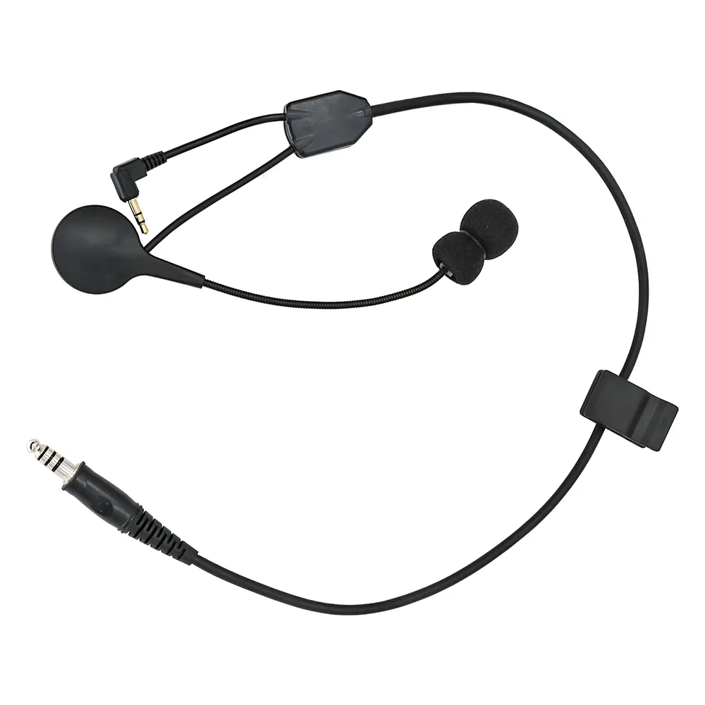 Tactical PTT Y Line Microphone Kit Electronic Headset Adapter For ...