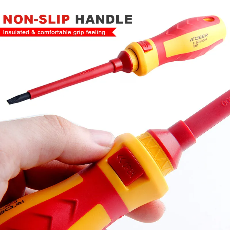 13-Piece VDE Insulated Screwdriver Set 1000V Slotted Phillips Bits Kit ...