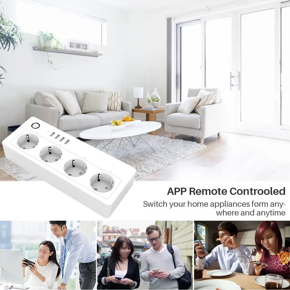DHgate.com:2024Tuya Smart Wi-Fi Power Strip with USB, Surge Protection ...