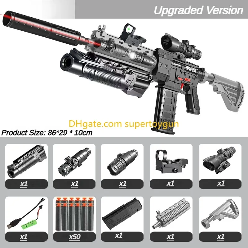 Realistic Toy Guns: Electric Soft Bullet Submachine Gun Model ...