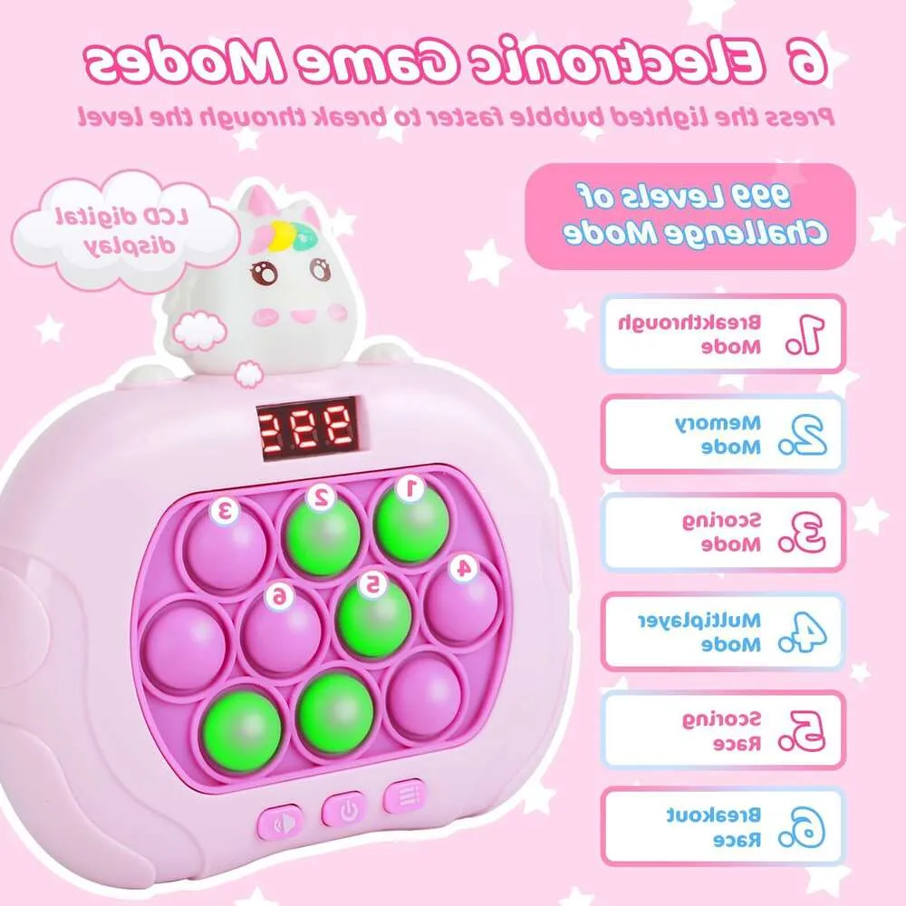 Portable Game Console With LED Display Quick Push Pop Game For Adults ...