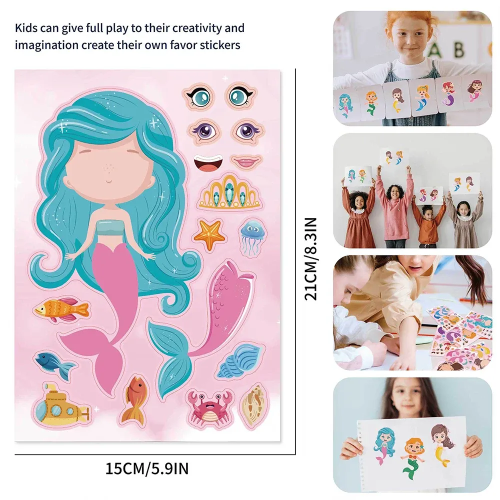 Wholesale 6/12Sheets Make A Face Mermaid Puzzle... From Ddmyfriend, $18 ...