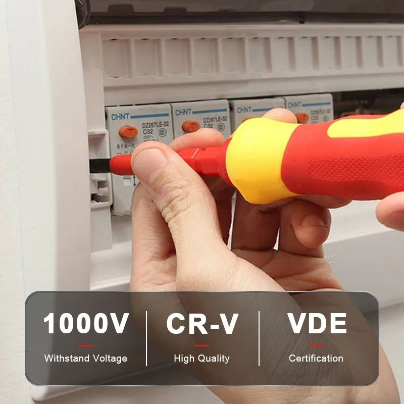 13-Piece VDE Insulated Screwdriver Set 1000V Slotted Phillips Bits Kit ...