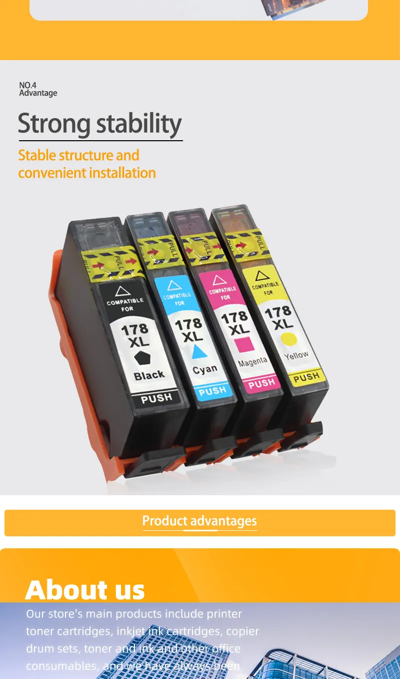 HP 305 Black Ink Cartridges Compatible with HP 178 178XL for B109 B110 ...