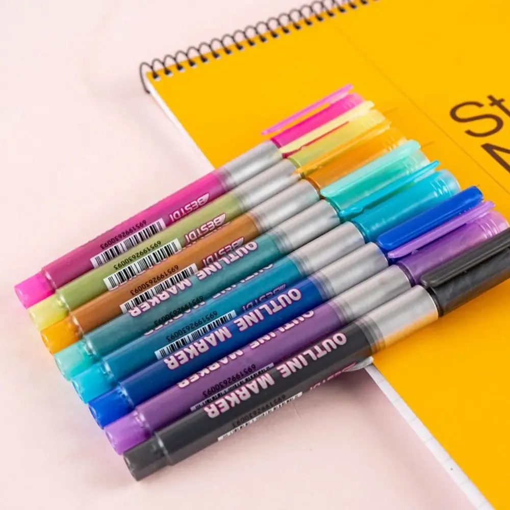 Wholesale Double Line Flash Marker Pen Set For Scrapbooking, Painting ...