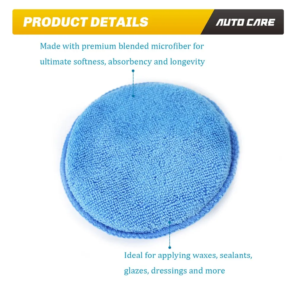5 Microfiber Wax Applicator Pads - Ultra-Soft Buffing Pads for Car ...