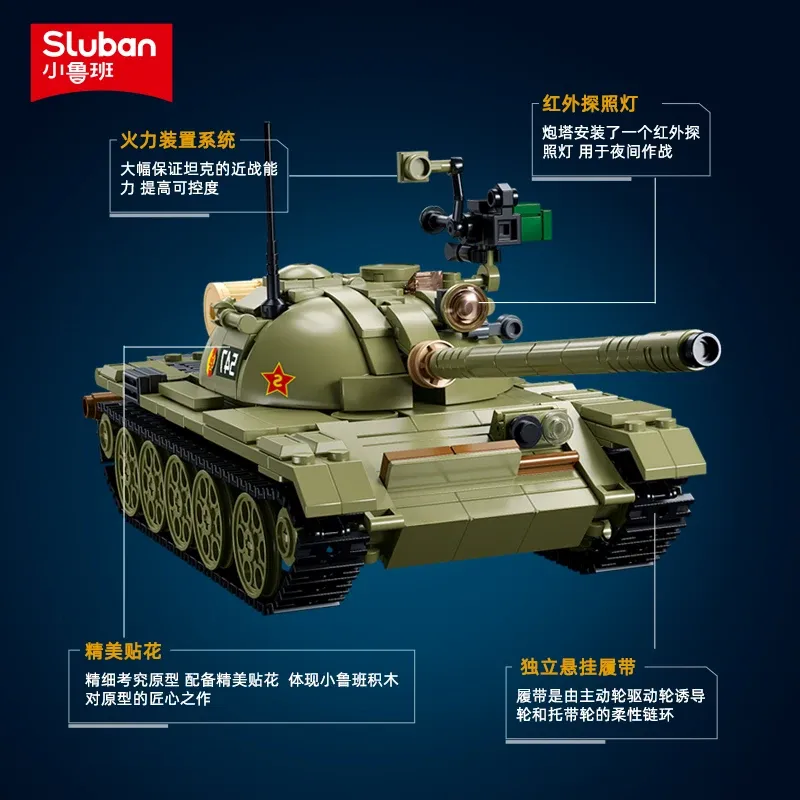 Sluban T 54 Main Battle Tank Building Block Classic World War II ...