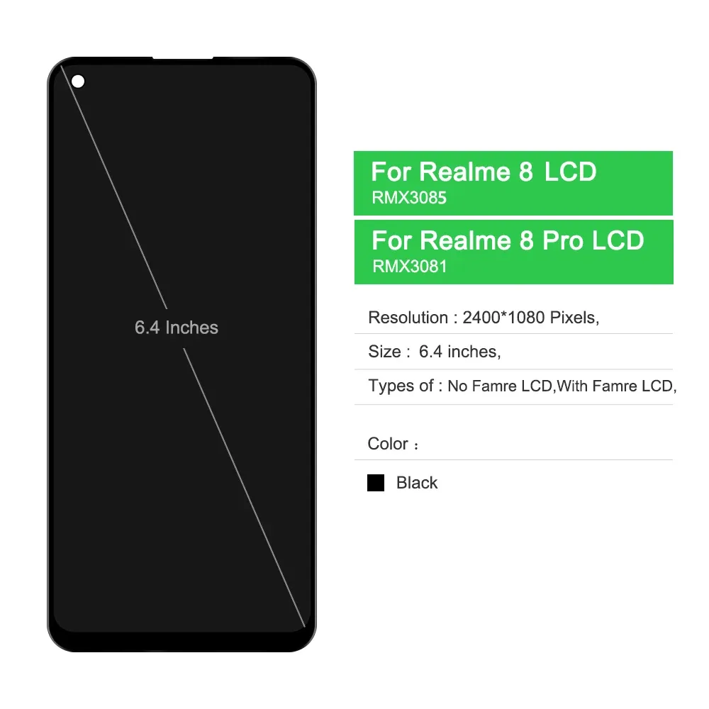 4 Touch Screen Digitizer LCD Display with Frame Replacement for Realme ...