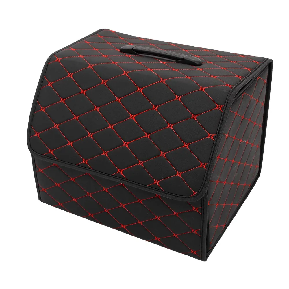 Folding Leather Car Trunk Organizer Waterproof Cargo Storage Box Travel ...