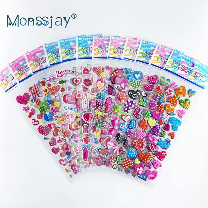 Heart Shaped Toys 12 Sheets 3D Heart Stickers For... From Ddmyhome, $23 ...