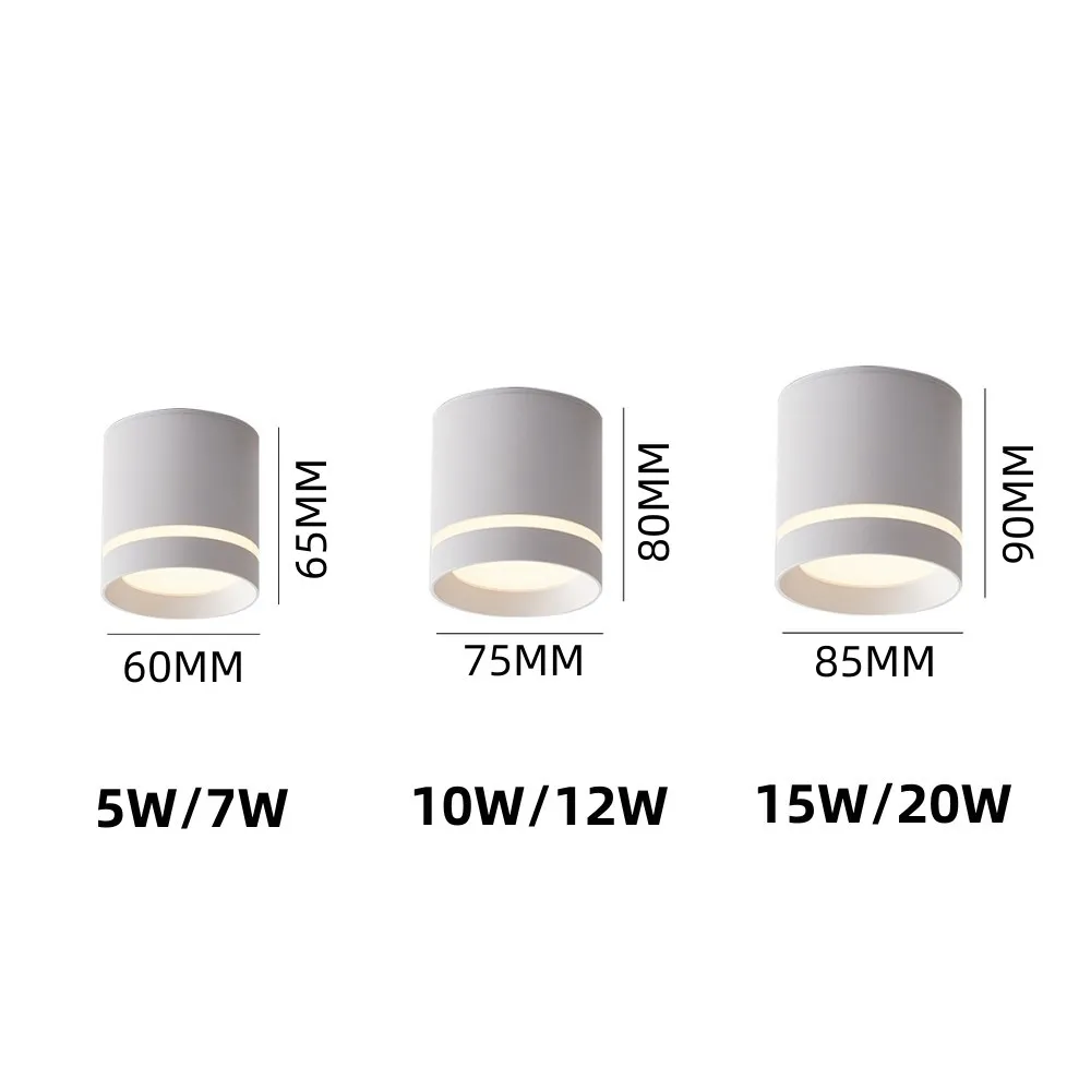 Dimmable Cylinder LED Downlights 12W 20W COB LED Ceiling Spot Lights ...