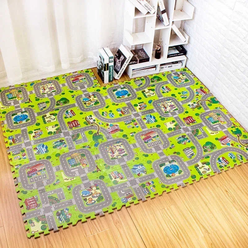 DHgate.com:9 Piece Baby Play Mat, Soft EVA Foam Puzzle Rug, Road ...