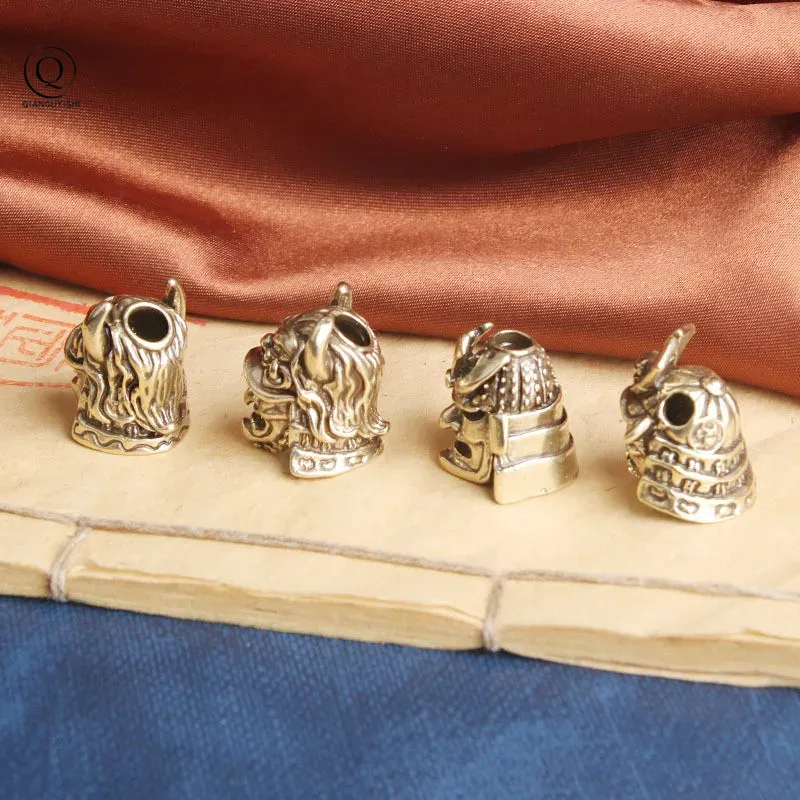 Handcrafted Brass Eagle Nose Pendant Knife Bead Woven Paracord Lanyard ...