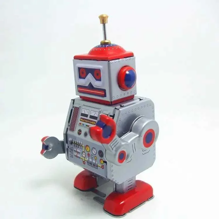 Retro Clockwork Wind Up 1980s Robot Toy Metal Walking Tin Repair For ...