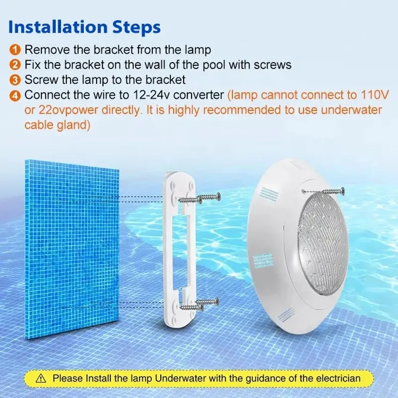 Premium Underwater Lights for Pools: 12V LED, RGB Remote, IP68 ...