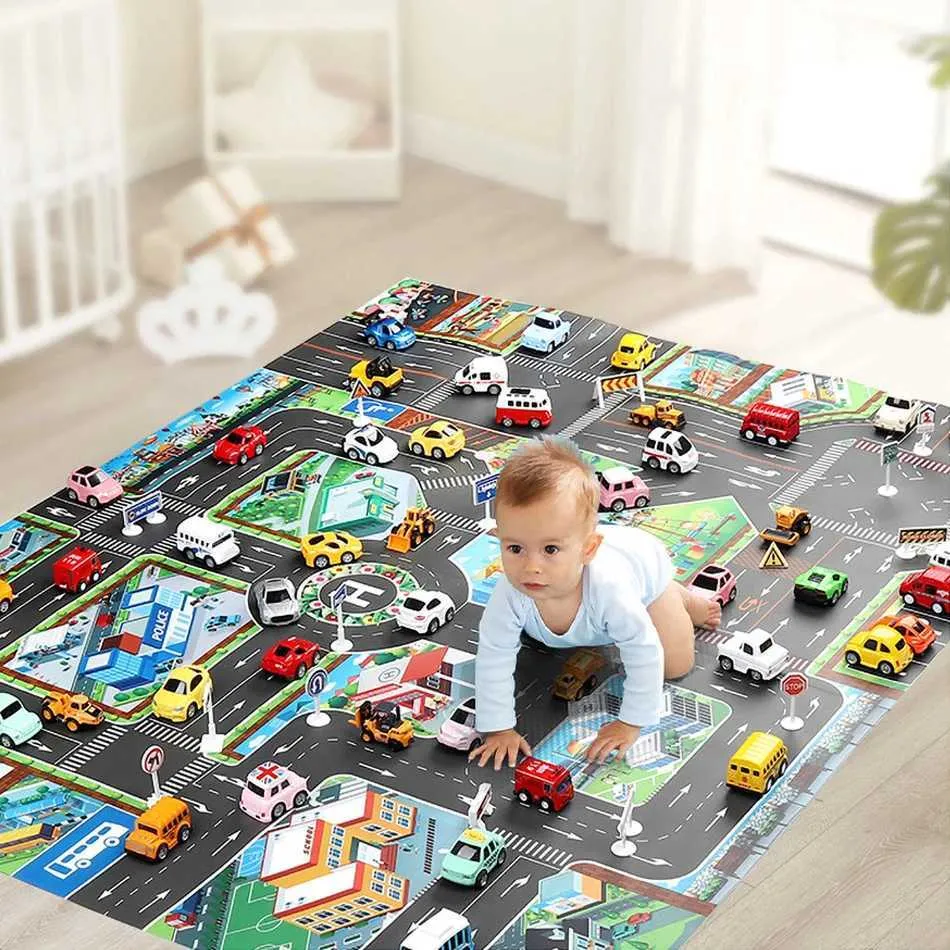Outdoor Playmat Large City Road Map Play Mat, Non Woven Fabric ...