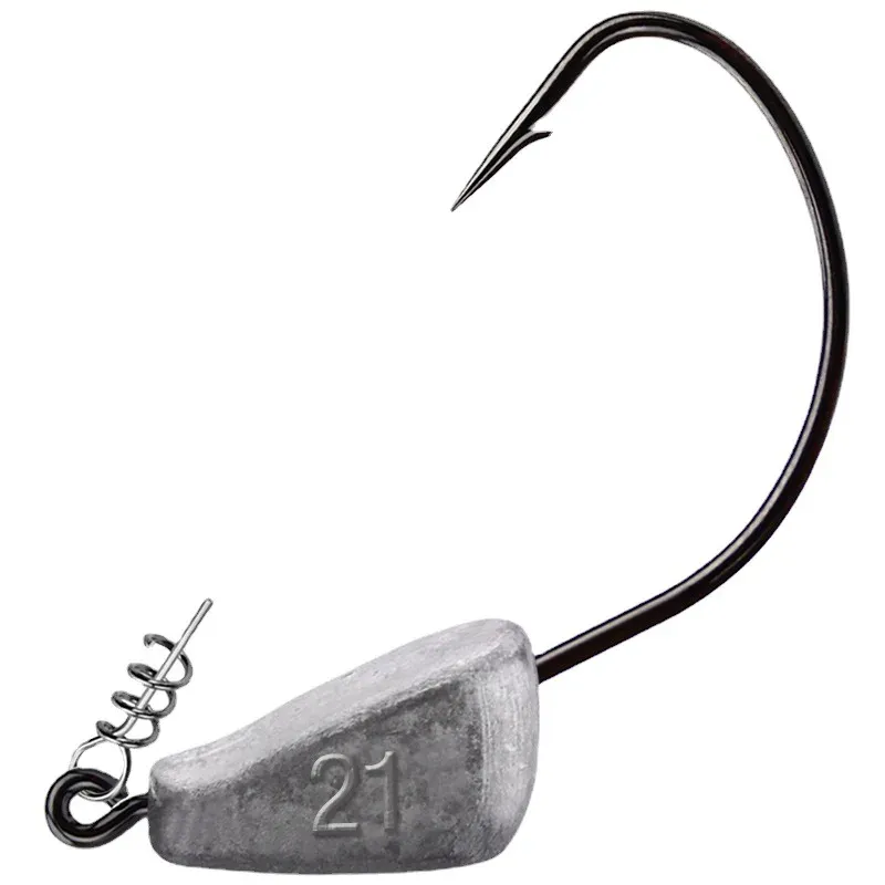 2-15g Crank Offset Fishing Hooks with Barbed Long Shank for Texas Rigs ...