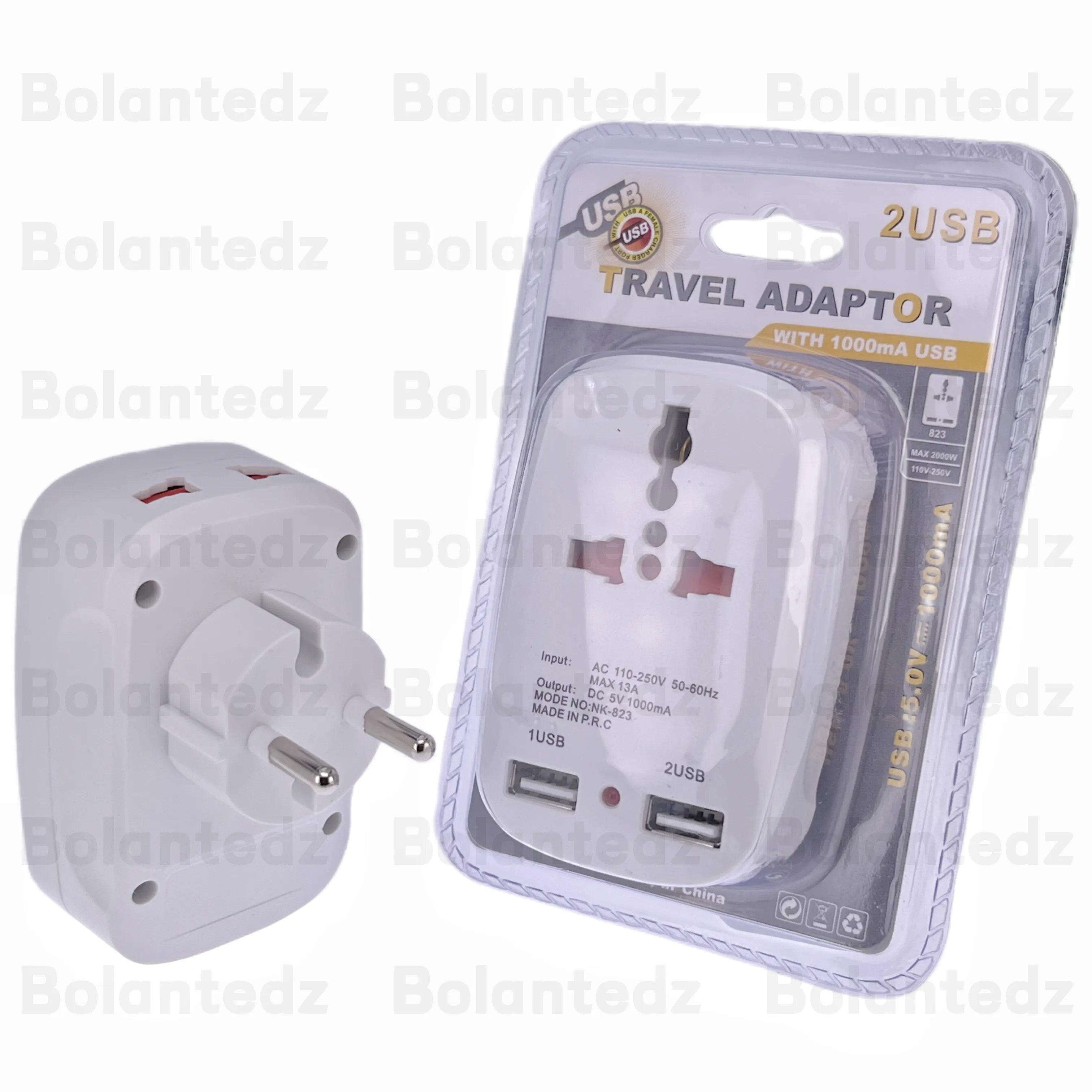 Universal Travel Charger with Dual USB Ports for Global Power Outlets ...