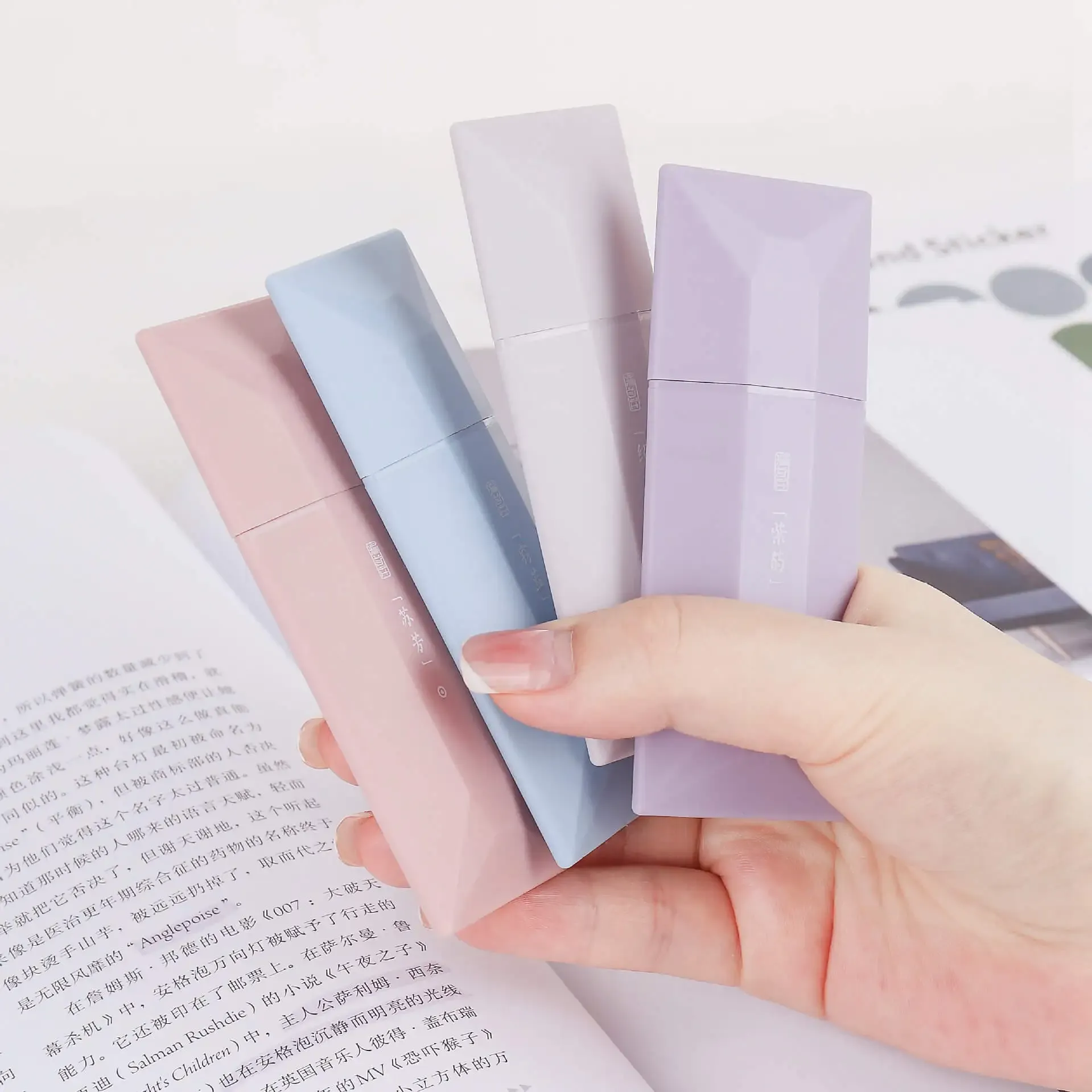 Cute Highlighter Chisel Tip Marker Pen Quick Dry Water-Based Ink with ...