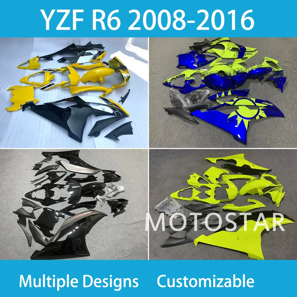 New Custom Fairing Kit For Yamaha YZF R6 2008 2024 Motorcycle Fairings ...