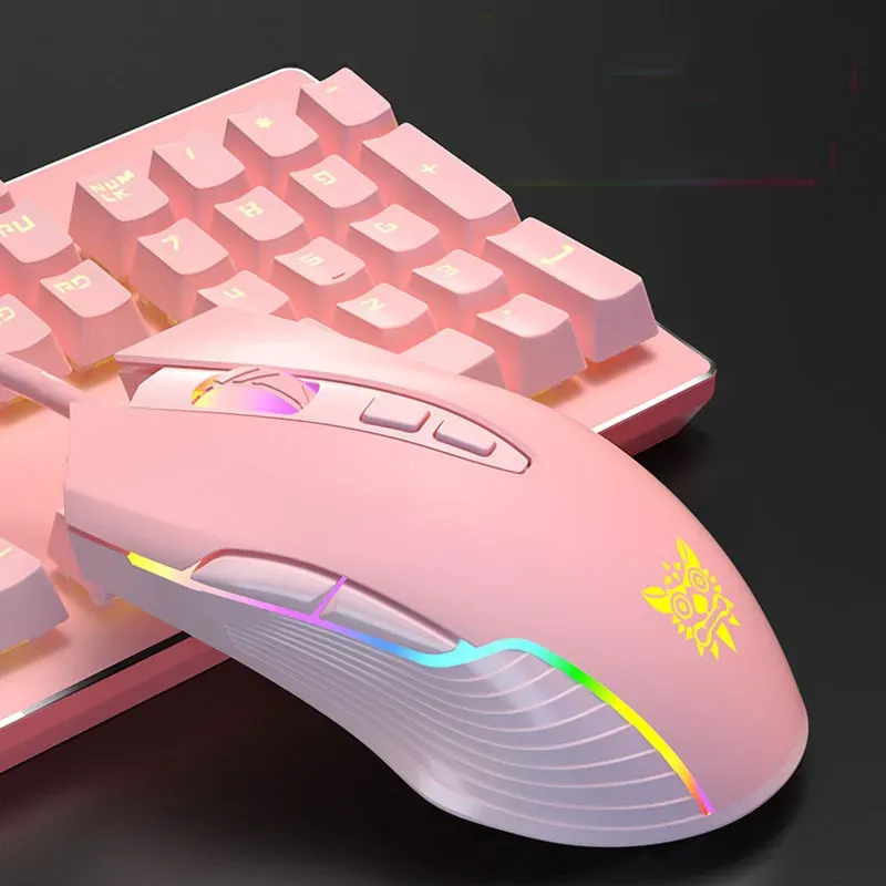 Pink Gaming Mouse Ergonomic Optical Backlit Mice, Gaming Computer ...