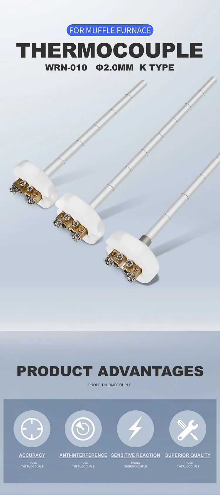 High Temperature K Type Sensor Probe: Durable Thermocouple For Furnaces ...