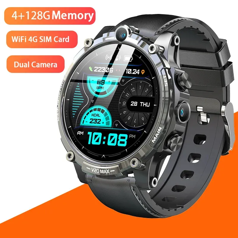4G SIM Card Smartwatch with 1.6 in Full Touch Screen Dual Camera LTE ...