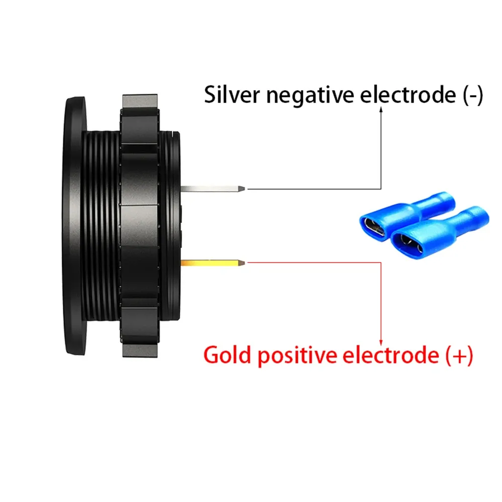 Mini Round Waterproof Voltmeter Motorcycle Boat Vehicle DC5V-48V LED ...