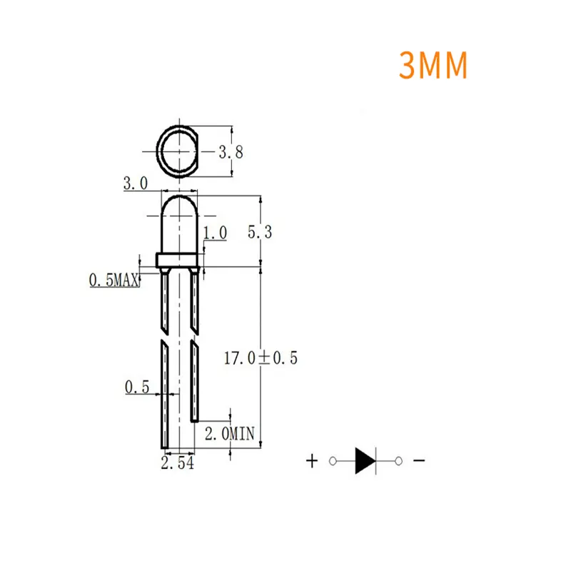 3mm LED Lights Assortment Kit 100 LED Diodes In White, Green, Red, Blue ...