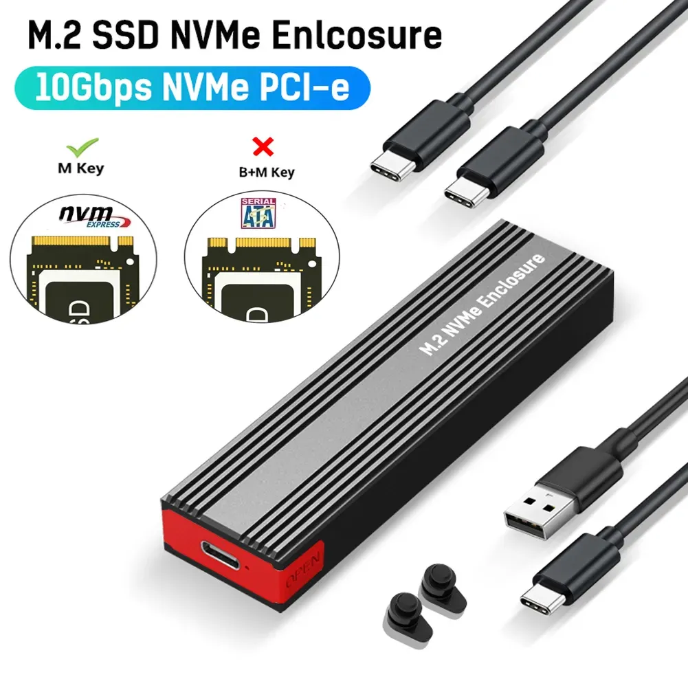 DHgate.com:USB3.1 Gen2 10Gbps M.2 NVMe Enclosure for SSD NVMe M2 Case ...