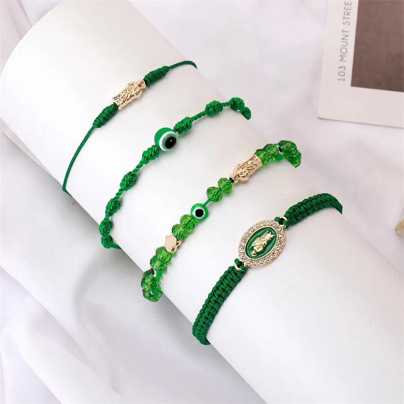 Catholic Rosary Bracelets Set Braided Crystal Cross... From Ddmyhome ...