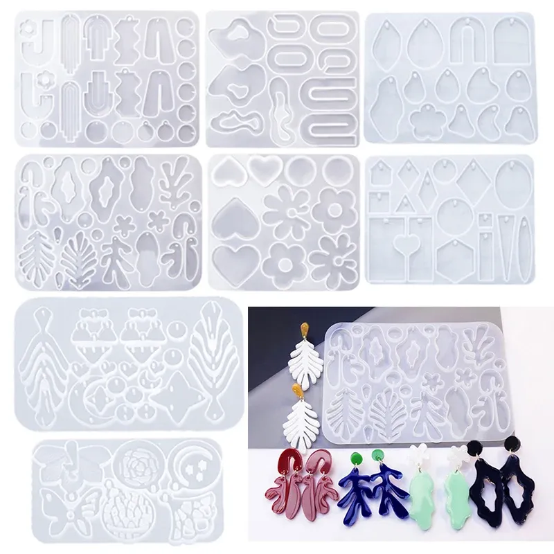 3D Resin Earring Mold Irregular Geometric Silicone... From Ddmyfriend ...