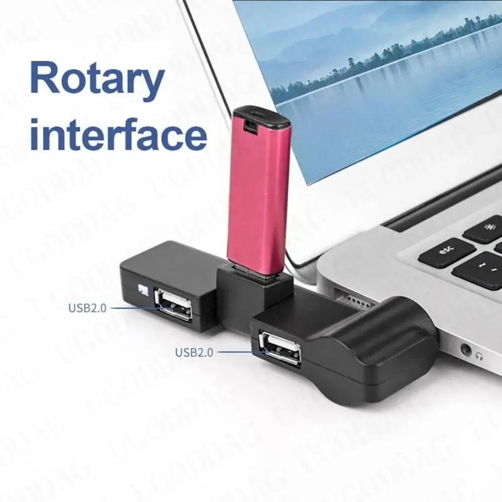 DHgate.com:4-Port USB 2.0 Splitter Adapter: Rotatable USB Hub Expander ...