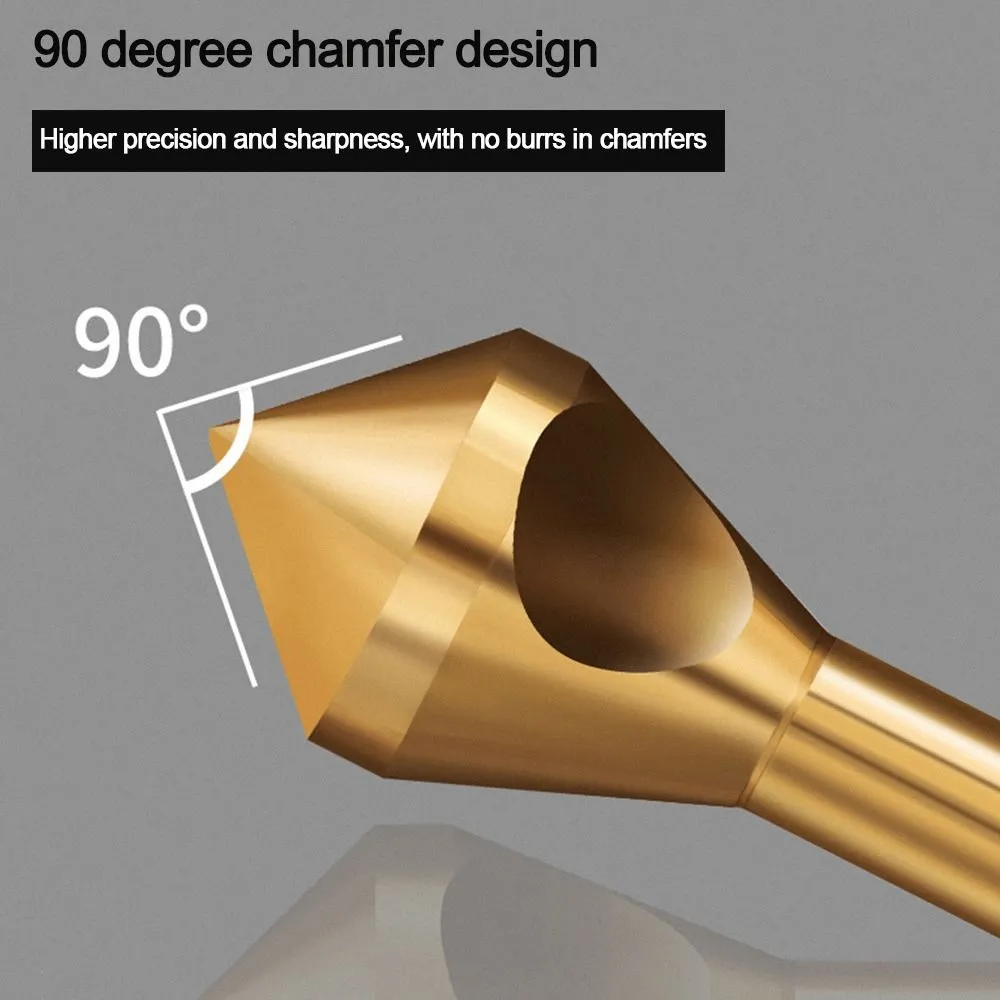 Metal Deburring Bit & Countersink Drill Bit Titanium Coated HSS, Smooth ...