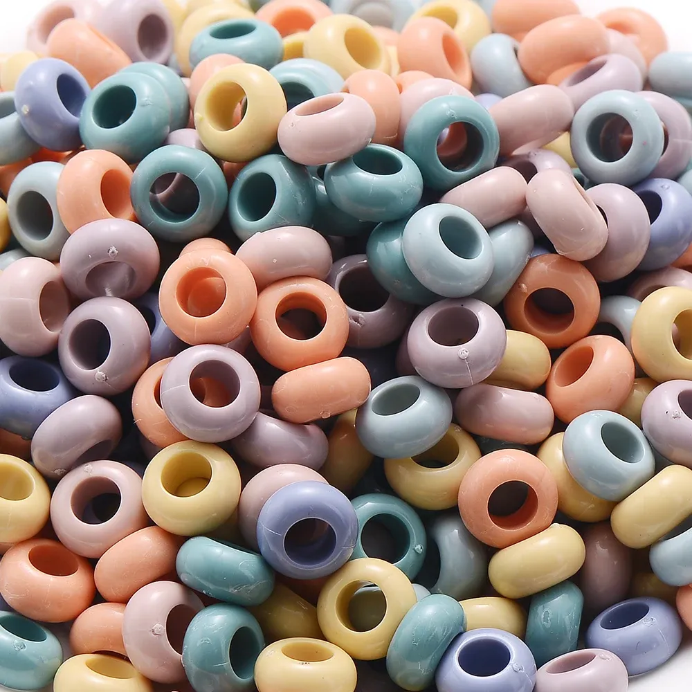 DHgate.com:Acrylic Flat Crystal Spacer Beads: Multicolor Big Hole Round ...