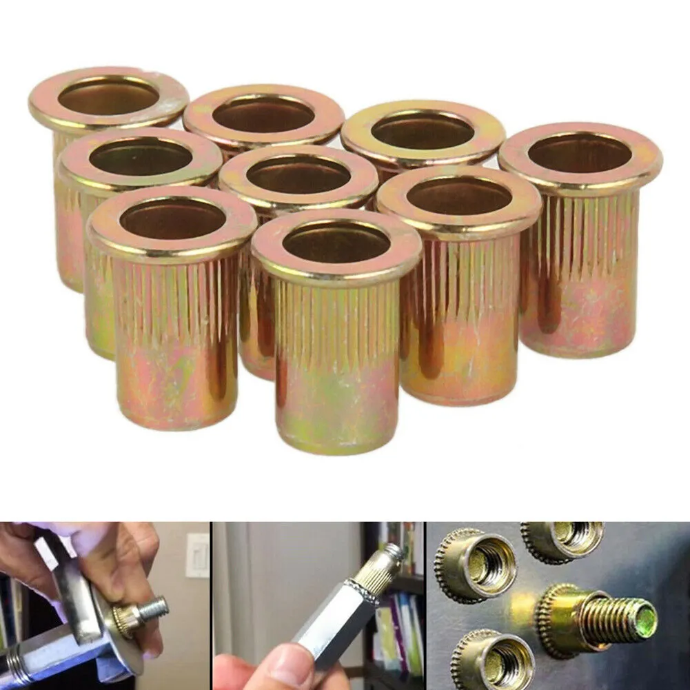 DHgate.com:M6 Zinc Plated Steel Flat Head Nutserts Rivet Nuts Flange ...