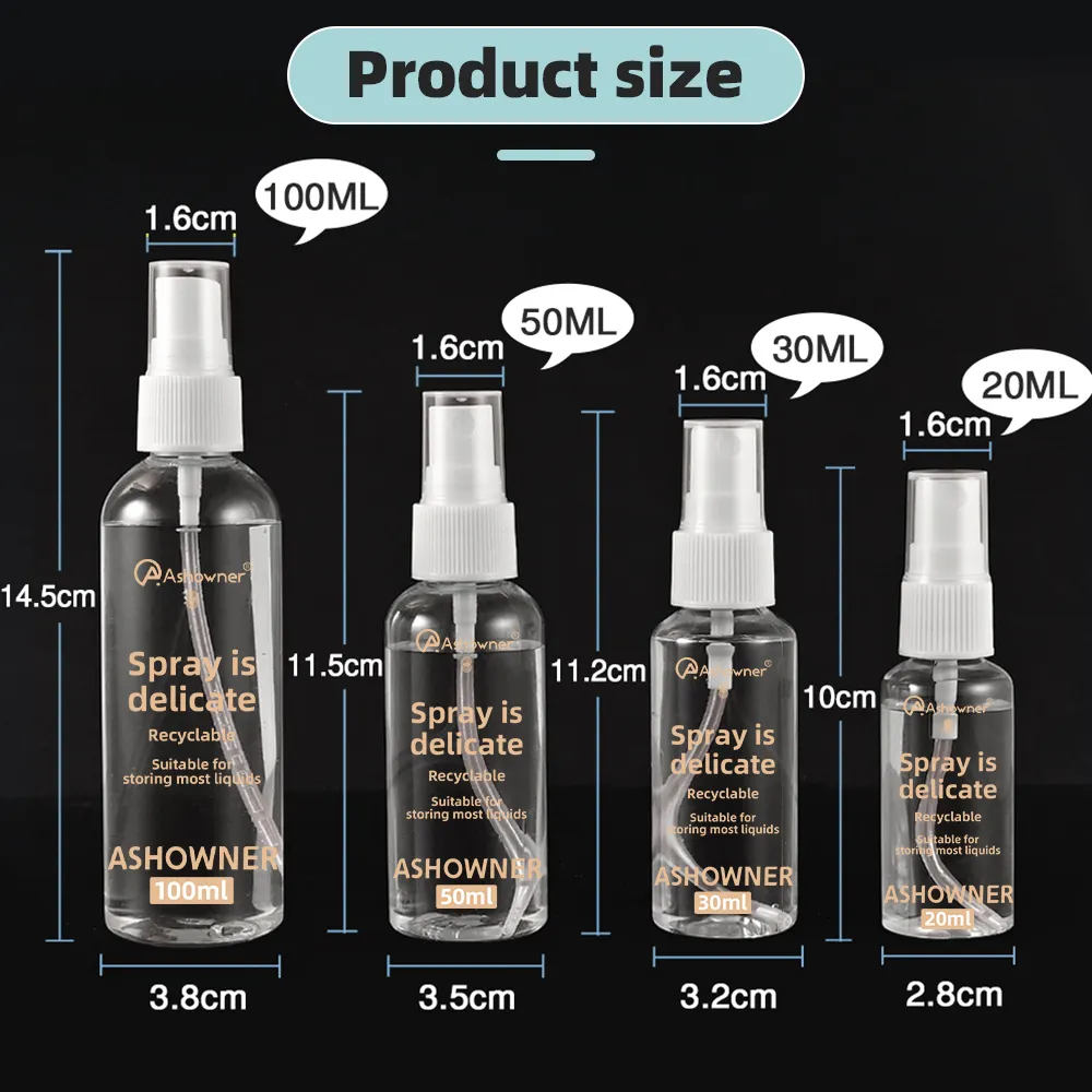 DHgate.com:Quantity Pack Transparent Plastic Refillable Empty Spray Bottles: Portable Travel ...