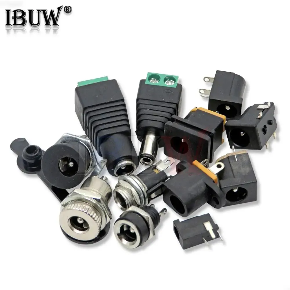 DC Power Plug Connector Set: 5.5x2.1mm & 5.5x2.5mm DC Power Adapter ...