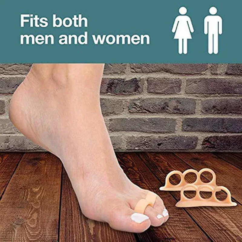 2-Pack Gel Toe Straighteners with Separator Loops - Silicone Hammertoe ...