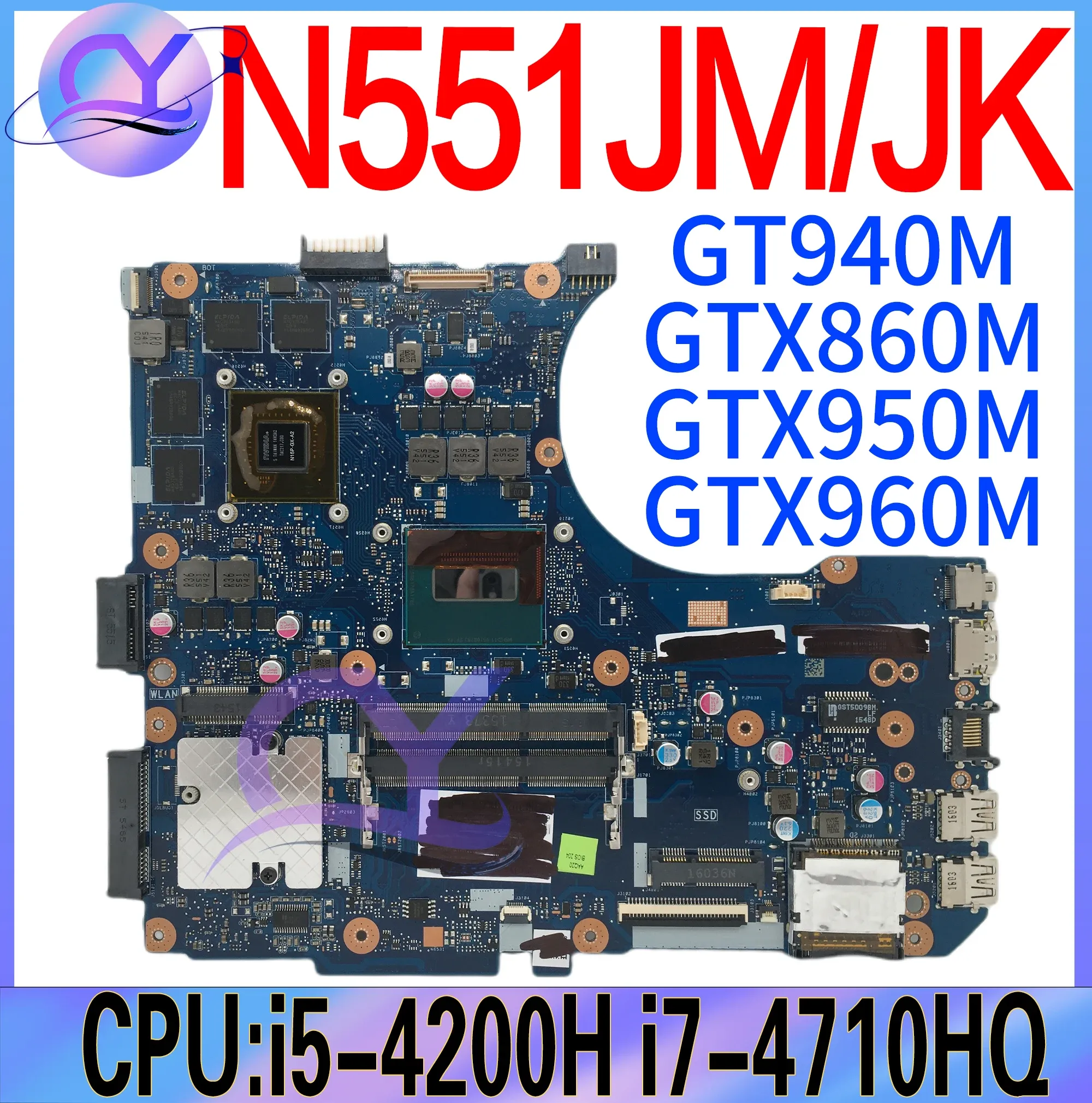 DHgate.com:N551JM Laptop Motherboard for ASUS N551JX/G551JM/N551JW/G551JX/N551JQ/G551JW (i5 ...