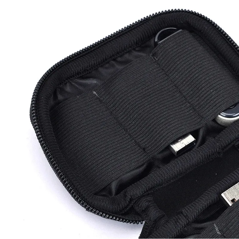 Neoprene Travel Organizer Bag: Portable Zipper Case for USB, Flash ...