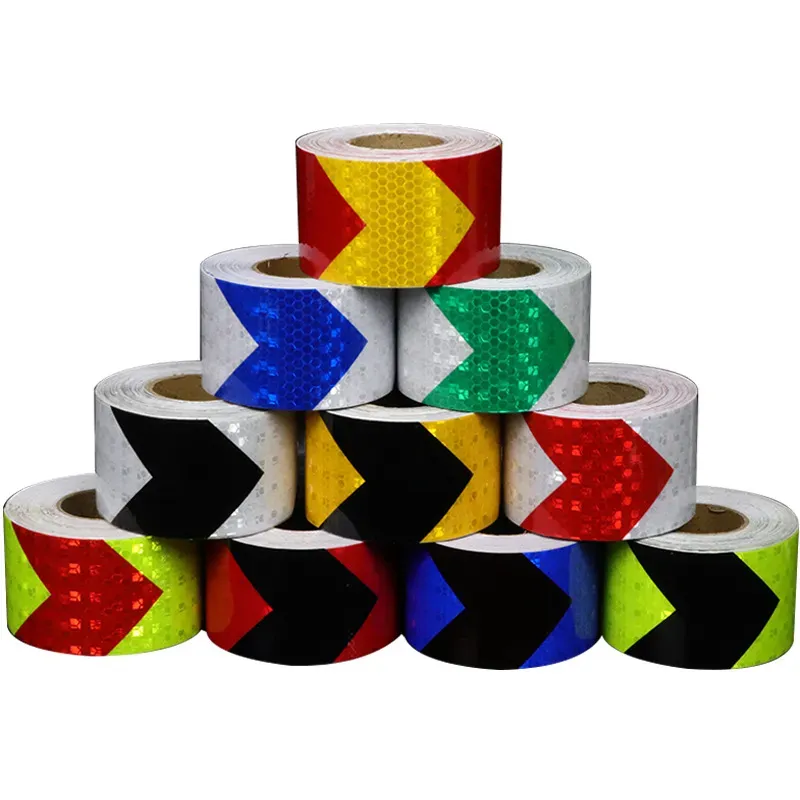 3M Reflective Material Adhesive Tape Fluorescent Yellow Red Arrow ...