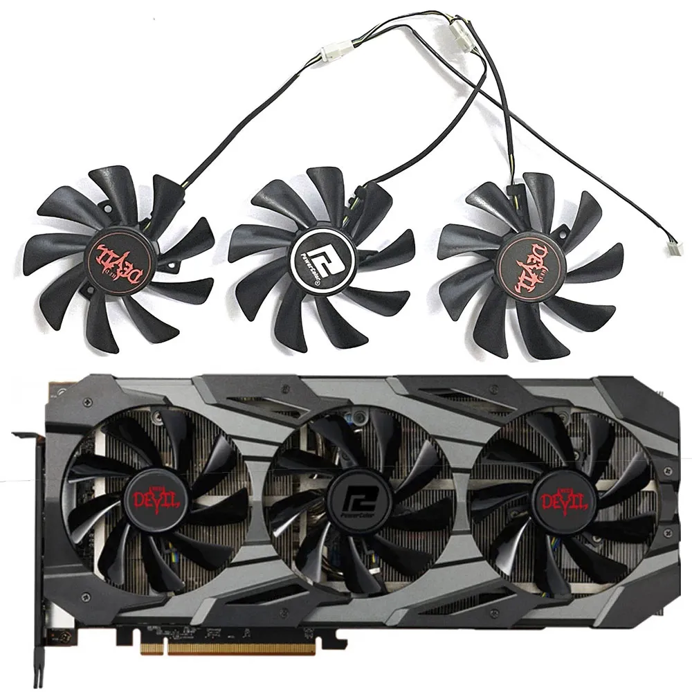 85mm 4-pin GPU Fan for Power Color RX 5700 XT Red Devil 8GB GDDR6 ...