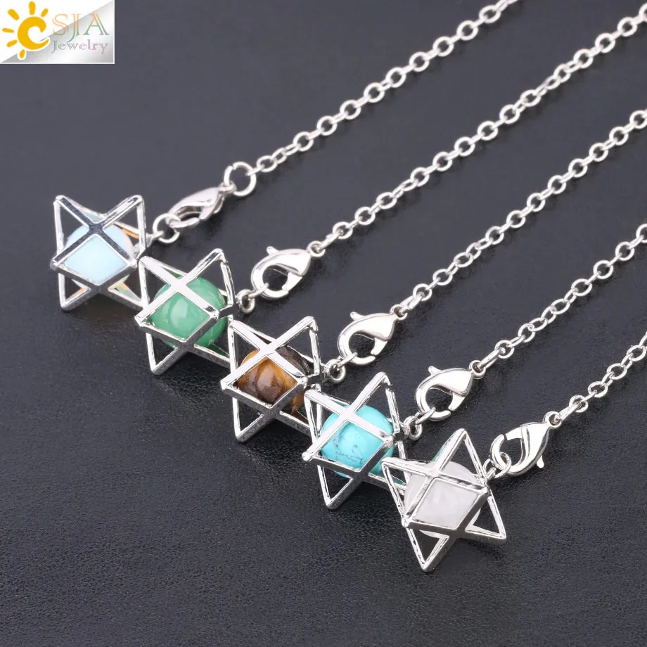 DHgate.com:Natural Stone Merkaba Pendulum: Wicca Dowsing Hexagram ...