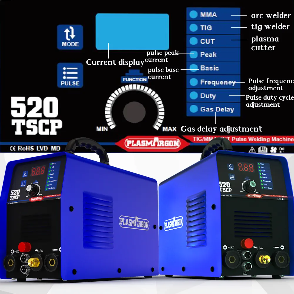 Wholesale PLASMARGON 4 In 1 Plasma Cutter TIG Welding Machine 520TSCP ...