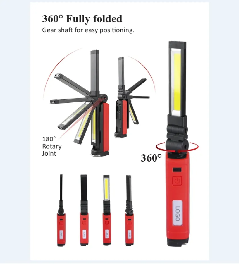 Flashlight Portable USB Rechargeable LED Work Light With Magnetic Base ...